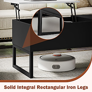 Koifuxii Lift Top Coffee Table - White Coffee Table with Lifting Top and Hide Compartment Storage - Lifted Coffee Table Rectangle - Wood Coffee Tables for Living Room