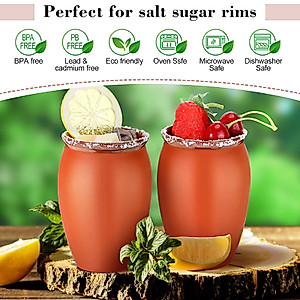 Nuogo 6 Pcs 12 Oz, Cantaritos De Barro Mexicanos Mini Cantaritos Shooters Pottery Cocktail Glasses for Tequila, Margaritas, Mojitos, Mexican Jarritos De Barro Mexicanos, Taco Tuesday Cocktail Cups