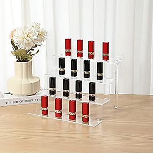 ihomecooker Acrylic Stands for Display,4 Tier Clear Cupcakes Perfumes Cologne Funko Pop Figurines Display Stand Risers Shelf for Decoration and Organizer(2pack,12 x 9 INCH)