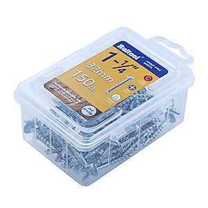 Ruitool Pocket Hole Screws #8 x 1-1/4" Square Drive Coarse-Thread Zinc Coated Self-Tapping Wood Screws 150ct. for Woodworking Tools…