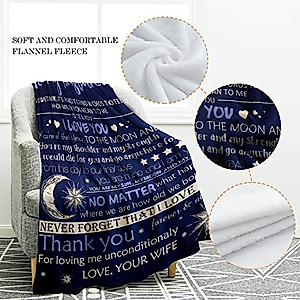 Jekeno Throw Blanket Gifts to My Husband Blanket Gifts for Husband, Bedding Sofa Couch Decor Present for Valentine's Day Anniversary Birthday from Wife 50"x60"
