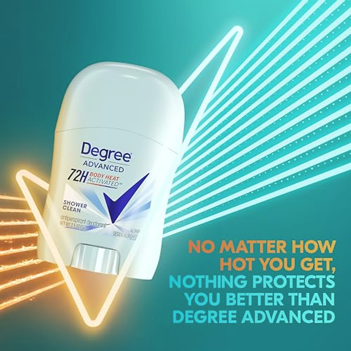 Degree Antiperspirant Deodorant Shower Clean 72-Hour Sweat & Odor Protection Antiperspirant for Women with Body Heat Activated Technology 0.5 oz