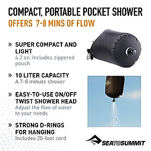 Sea to Summit Lightweight Pocket Shower for Camping and Travel