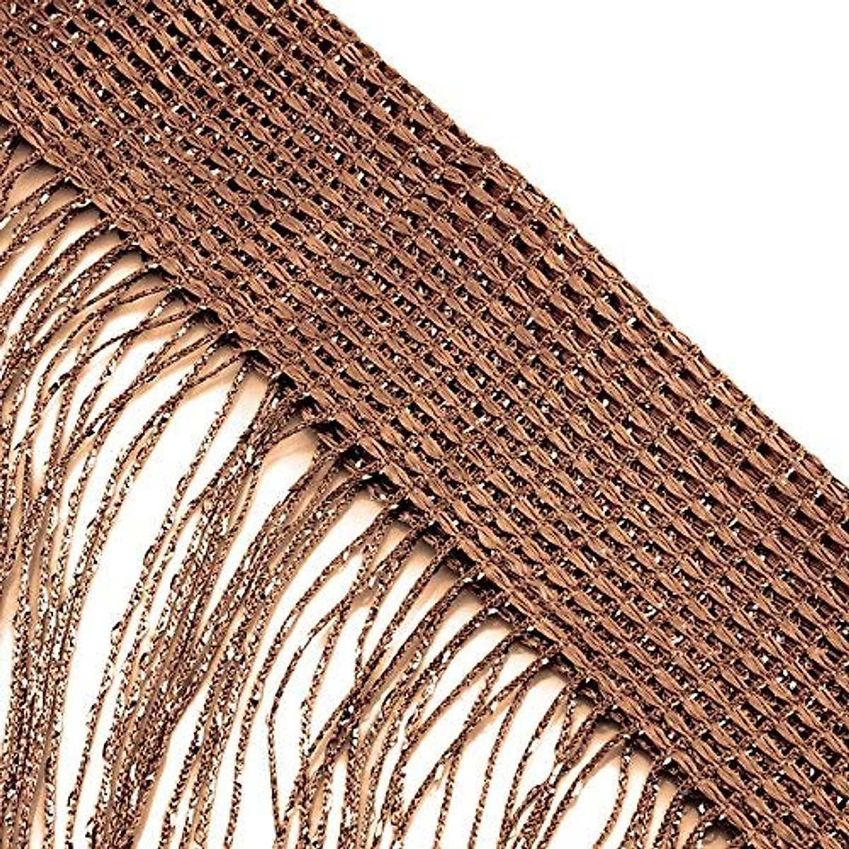 Topixdeals Door Fringe Curtain,Door Curtains,Rare Flat Silver Ribbon Door String Curtain Thread Fringe Window Panel Room Divider Cute Strip Tassel Party Events (1 Pack, Dark-Brown)