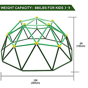 JYGOPLA 10FT Climbing Dome for Kids 3-8, Geometric Dome Climber Play Center with Rust & Uv Resistant, Supporting 800lbs, Kids Jungle Gym Playground Indoor/Outdoor with Much Easier Assembly