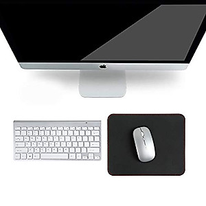 YSAGi 2 Pack Mouse Pads, Ultra Thin Waterproof PVC Leather Mouse Pad,Stitched Edges,Works for Computers, Laptop,All Types of Mouse pad, Office/Home(7.87''×9.84'',2 Pack, Black)