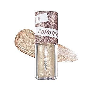 COLORGRAM Milk Bling Shadow 10 Final Pearl | Pigmented glistening liquid glitter eyeshadow, Long-lasting Shimmer to Matte Eyeshadow, Glittery Pearls Buildable for Daily to Party makeup 0.11 Fl. Oz.