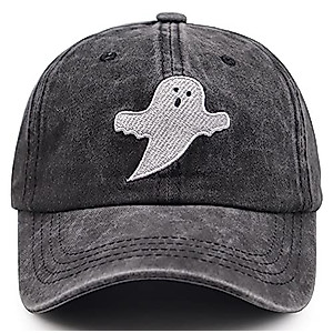 Splash Brothers Customized Halloween Decorations for Women Men, Spooky Ghost Embroidery Dad Hats, Adjustable Cotton Cute Vintage Baseball Cap