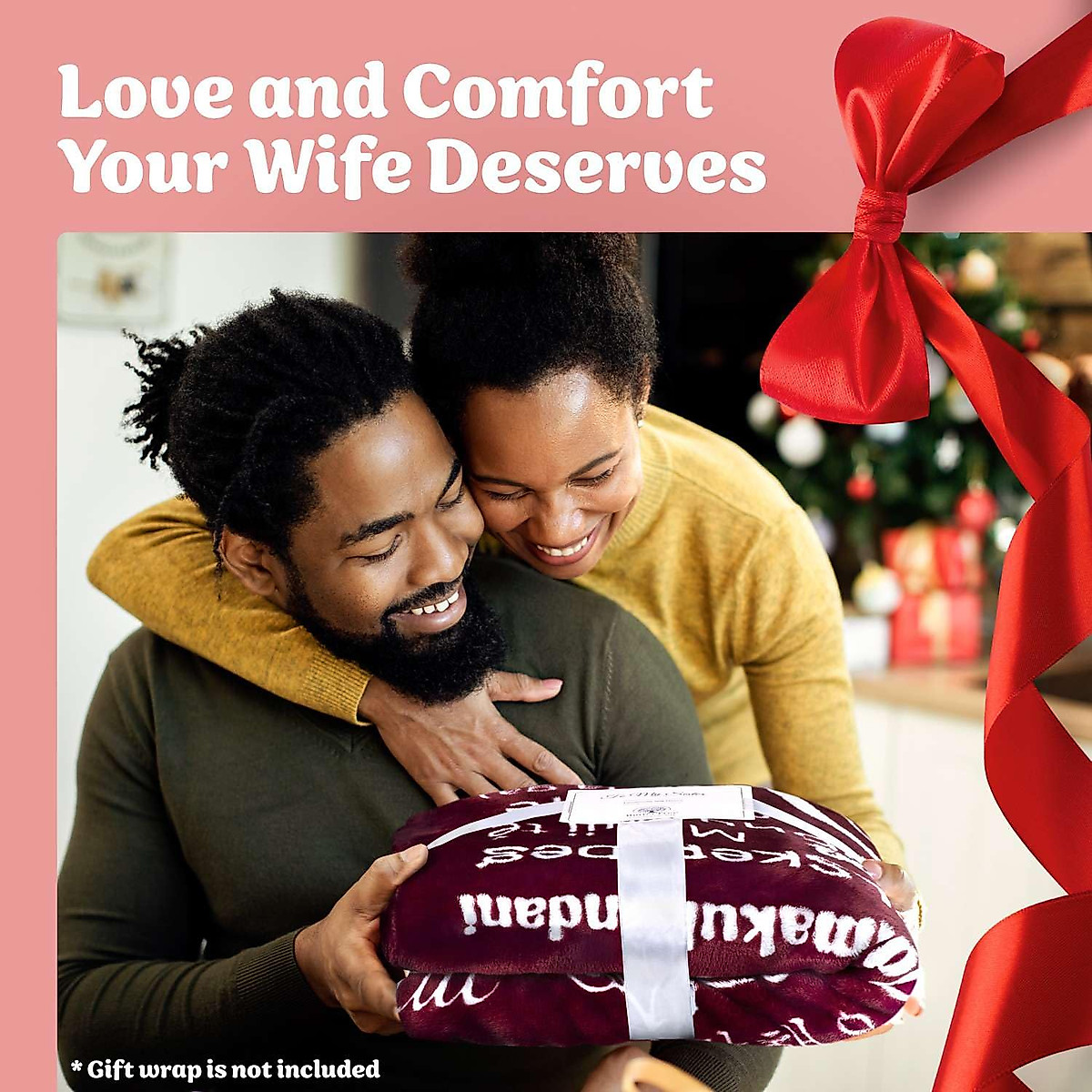 I Love You Blankets for her, with I Love You in Multiple Languages, Christmas Blanket, Gifts for Her Anniversary, I Love You Gifts for her,Mom I Love You Gifts 65"x50" (Sussy Red)