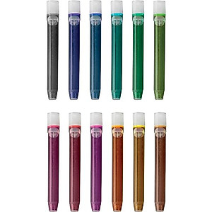 6 BOXES: Pilot Parallel Pen Ink Refills for Calligraphy Pens, Assorted Colors, 12 Cartridges per Pack (77312)