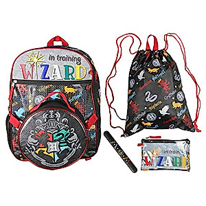 Harry Potter Kids Backpack Wizard In Training 5PC 16" Hogwarts School Combo Set
