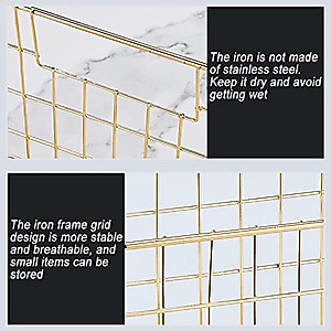 VALINK Wire Storage Basket, Iron Storage Basket Simple Hollow Metal Wire Desktop Organizer Modern Multifunctional Sundries Holder for Home