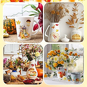 Satinior 16 Sheets Fall Rub on Transfers for Crafts and Furniture Maple Leaf Pumpkin Stickers Rub on Decals for Scrapbook DIY Wood Fabric Journal Dairy Envelope 5.9 x 5.9 Inch