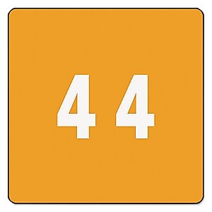 Smead DCC Color-Coded Numeric Label, 4, Label Roll, Orange, 250 Labels per Roll (67424)