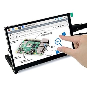 FREENOVE 7 Inch HDMI Touchscreen Monitor for Raspberry Pi 5 4 Jetson Nano PC (No Shell), 1024x600 Pixel IPS Display, 5-Point Touch Capacitive Screen