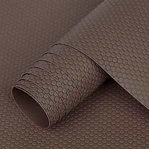 HooTown Shelf Liner Kitchen Cabinet Drawer Mats 17.5 Inch Wide x 6.5 Feet Long, Non Skid EVA Plastic Washable Oil Proof Pad for RV Drawer, Dish Plate Slippery Protection,Coffee