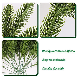 Juuxncgv 30 Pcs Christmas Artificial Pine Branches,Green Plants Pine Needles,Artificial Pine Picks Branches for Garland Wreath,Christmas Decorations,Home Garden Decoration