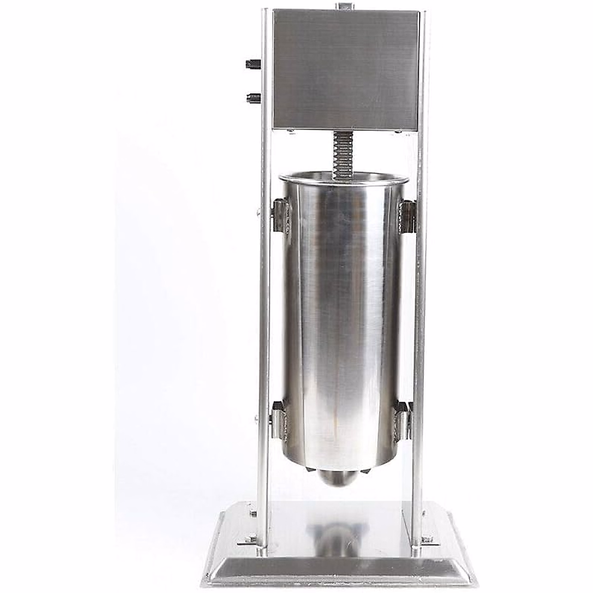 Commercial Churro Maker 5L Stainless Steel Manual Spanish Donut Churrera Churro Maker Machine with 4pcs Nozzles for Home Restaurants Cafeterias Bakeries (Vertical Type)