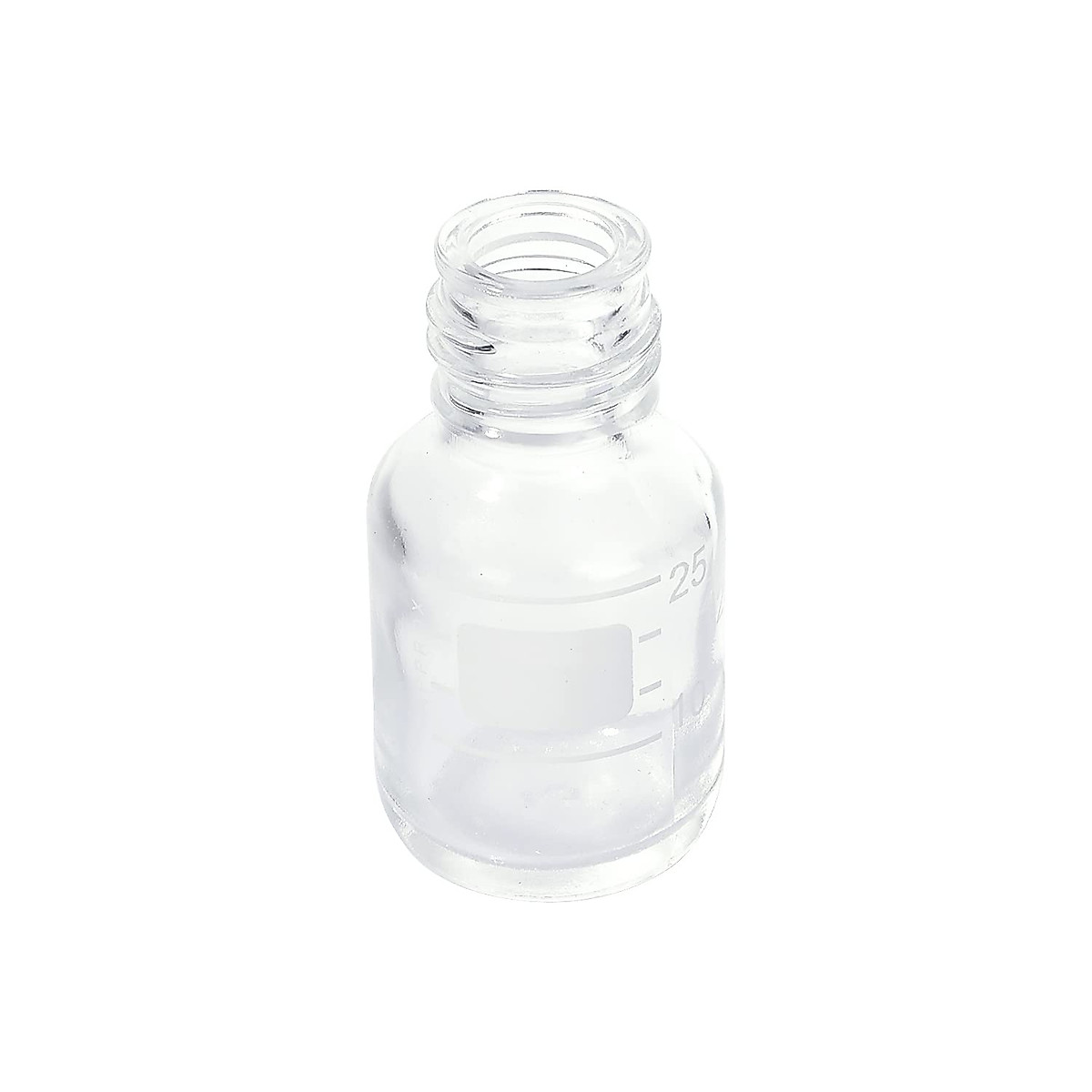 Pastein 10 Pieces 25 mL Graduated Round Reagent Media/Storage Glass Bottle With GL25 Blue Polypropylene Screw Cap