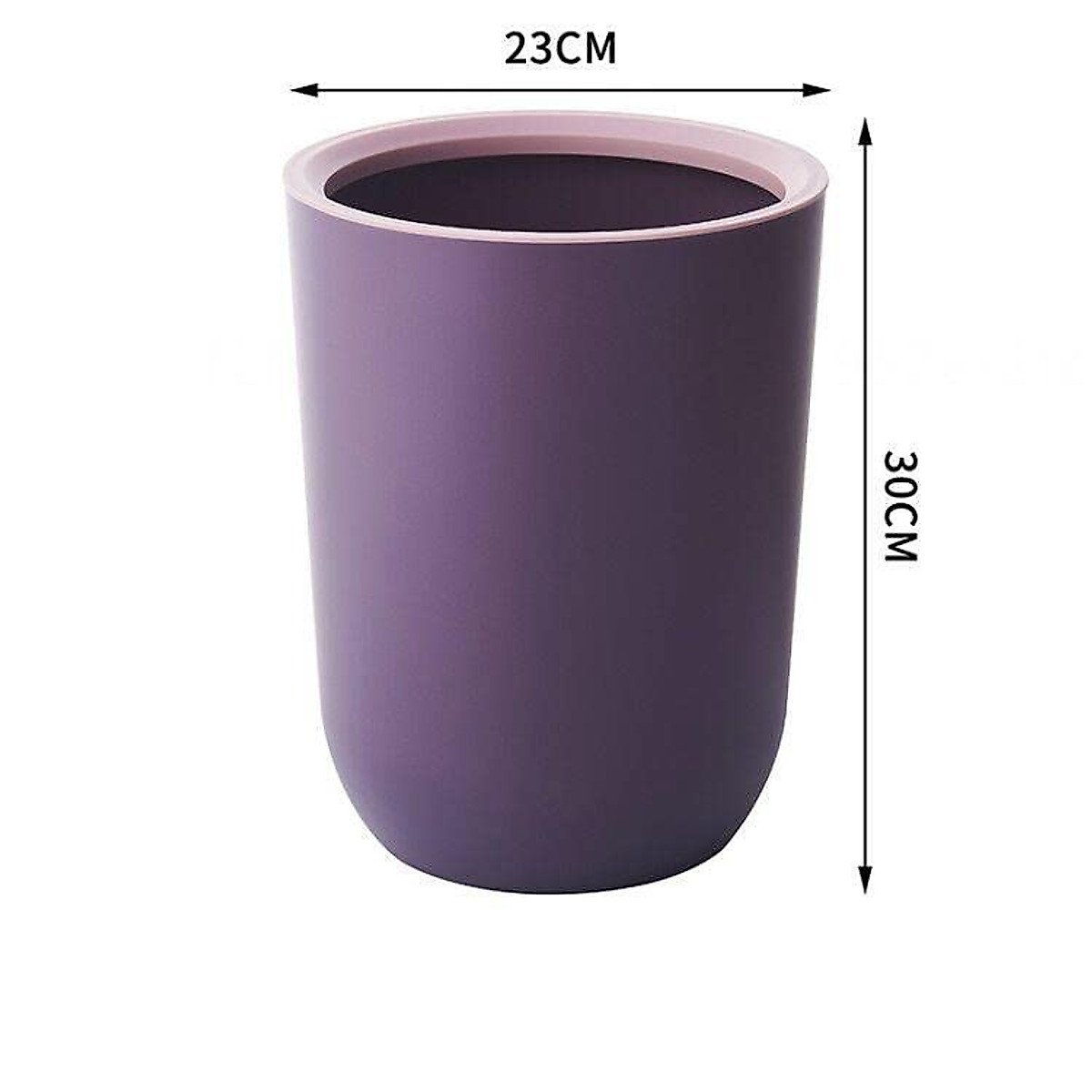 Krimo Plastic Small Trash Can Wastebasket, Garbage Container Basket for Bathrooms, Laundry Room, Kitchens, Offices, Kids Rooms, Dorms(Purple)