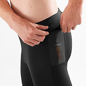 Salomon Men's Standard Cross Run Tight, Deep Black, Large