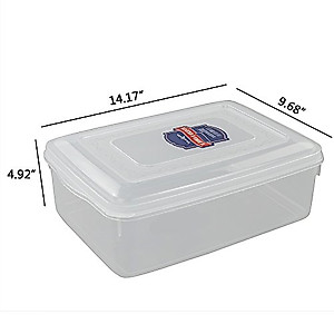Pekky 11 Quart Plastic Toys Storage Containers with Lid, Clear Bin Set of 2