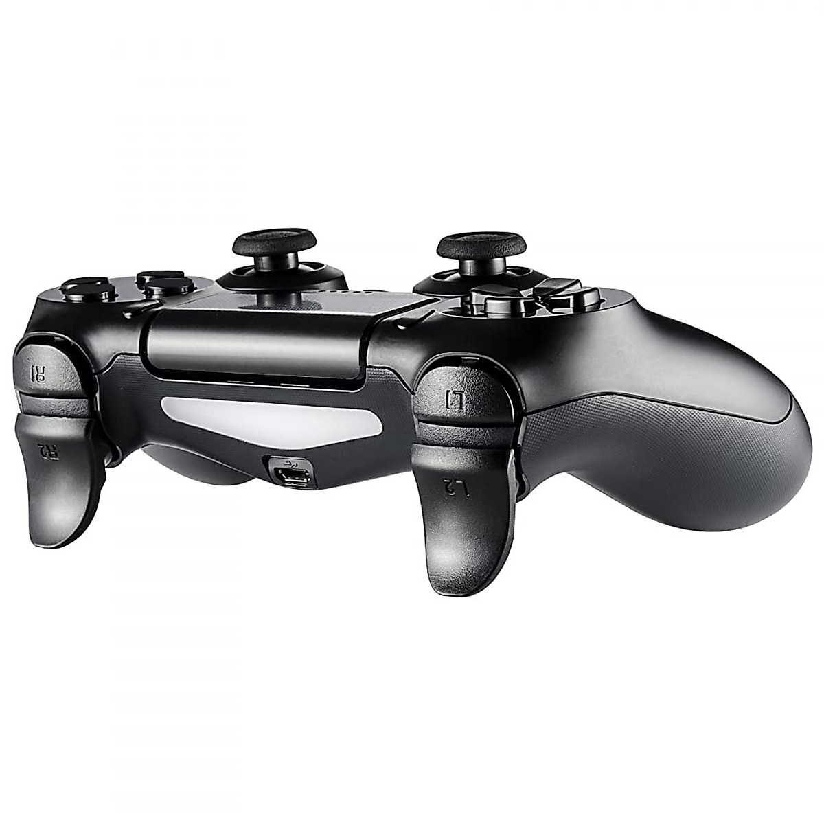 eXtremeRate Black 2 Pair Custom Trigger Extenders L2 R2 Buttons for PS4 Controller, Game Improvement Adjusters for PS4 Pro Slim Controller