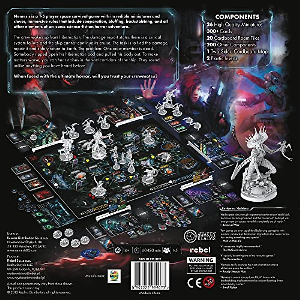 Nemesis Board Game | Sci-Fi Horror | Miniatures | Strategy | Cooperative Adventure Game for Adults and Teens | Ages 14+ | 1 - 5 Players | Average Playtime 1-2 Hours | Made by Rebel