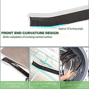 Hard Bristle Crevice Cleaning Brush, Crevice Cleaning Brush | Extra Strong & Long| Gap Cleaning Brush, Hard-Bristled Brush Set, Hand Bristled Stiff Bristle Cleaning Brush with Long Handle（4 pcs）