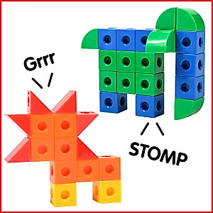 Edx Education Construction Linking Cubes - Mini Jar Set of 80 - Linking Cubes - STEM Play - Math Manipulative for Kids