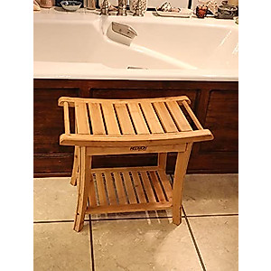 Bamboo Shower Bench w/Side Handles
