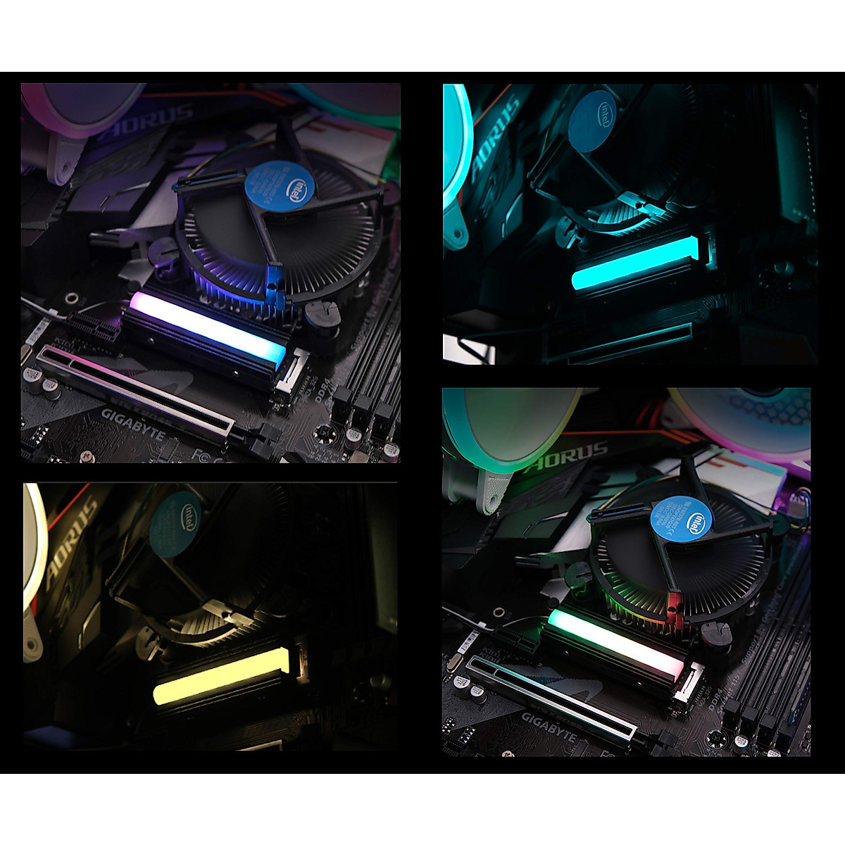 EZDIY-FAB 5V ARGB SATA NVMe NGFF M.2 Heatsink SSD Cooler for 2280 M.2 SSD, with Thermal Pad (SSD not Included)