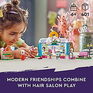 LEGO Friends Hair Salon 41743 Building Toy, Hairdressing Set with Paisley and Olly Mini-Dolls, Spa Toy with Accessories for Creative Pretend Play, Idea for 6 Year Old Kids