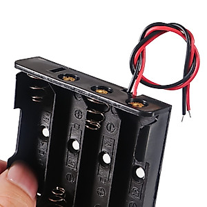 6pcs 4 AA Battery Holder 4 x 1.5V (6V) AA Battery Case Holder Box with Wires 4 AA Battery Holder with Wires