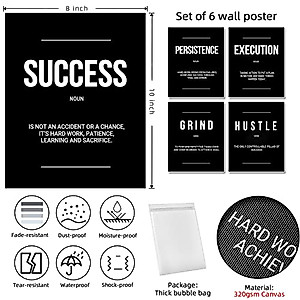 Motivational Wall Art Bedroom Wall Art Decor Inspirational Wall Art for Living Room Pictures for Bedroom Wall Decor Office Wall Decor，Positive Quotes & Sayings Posters (Set of 6, 8X10in, UNFRAMED)