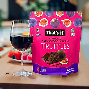 That's it. Organic Dark Chocolate & Fig Truffles. 100% Plant-Based, Vegan, Gluten-Free, All Natural, 23 Calories Per Truffle (20 OZ)