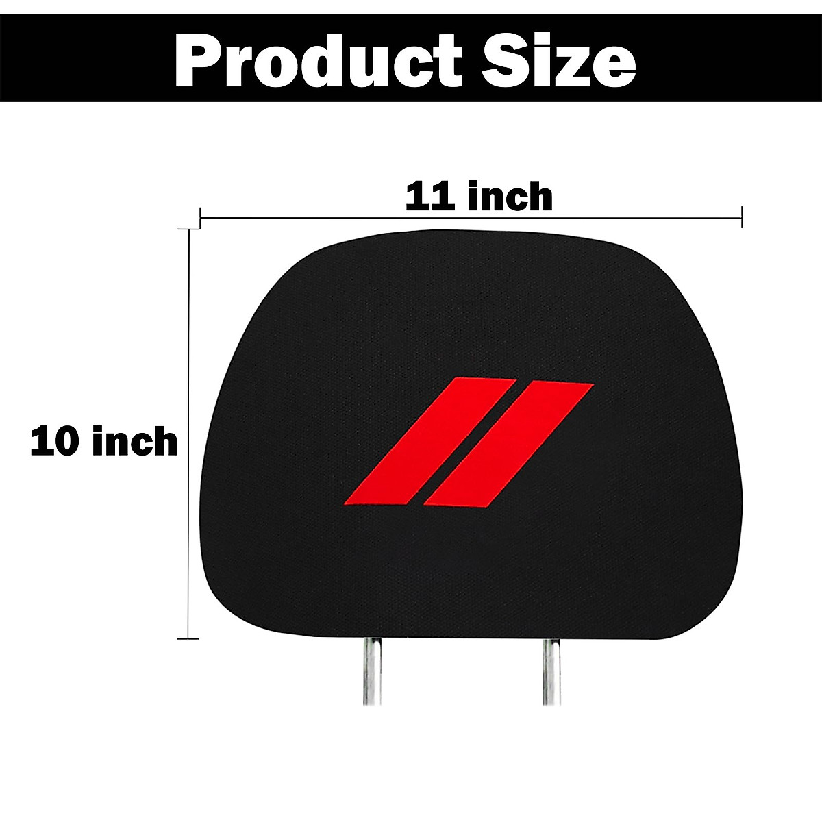 YOSRTER Headrest Covers for Dodge Charger Challenger Durango Accessories Soft Black Fabric Head Rest Cover Universal Fit to All Car/Truck Models 2 Pack（Red Trim）