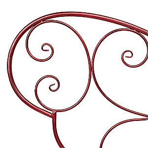 Alpine Corporation BAZ400RD Alpine Butterfly Metal Two People Outdoor Bench, 62" L x 26" W x 38" H, Red