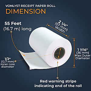 Vonlyst Receipt Paper Roll for Square Terminal Credit Card Machine (10 rolls)