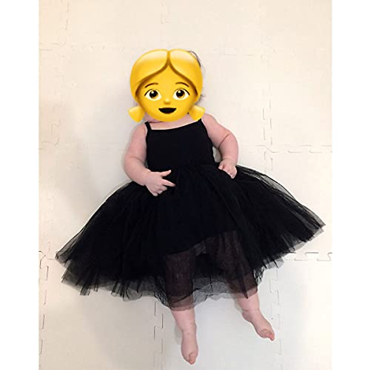 SOBOWO Toddler Black Dress Baby Girls Tulle Sleeveless Infant Tutu Princess Party Photoshoot Dresses 12M-5T (4-5T, Black)