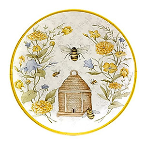 Certified International Bee Sweet 2 Piece Melamine Platter Set, Multicolor , Large