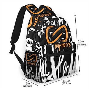 DHCUTE Casual Backpack Infinite_Eyes_Lists Large Capacity Schoolbag Shoulders Bag Daypack For Adults And Children