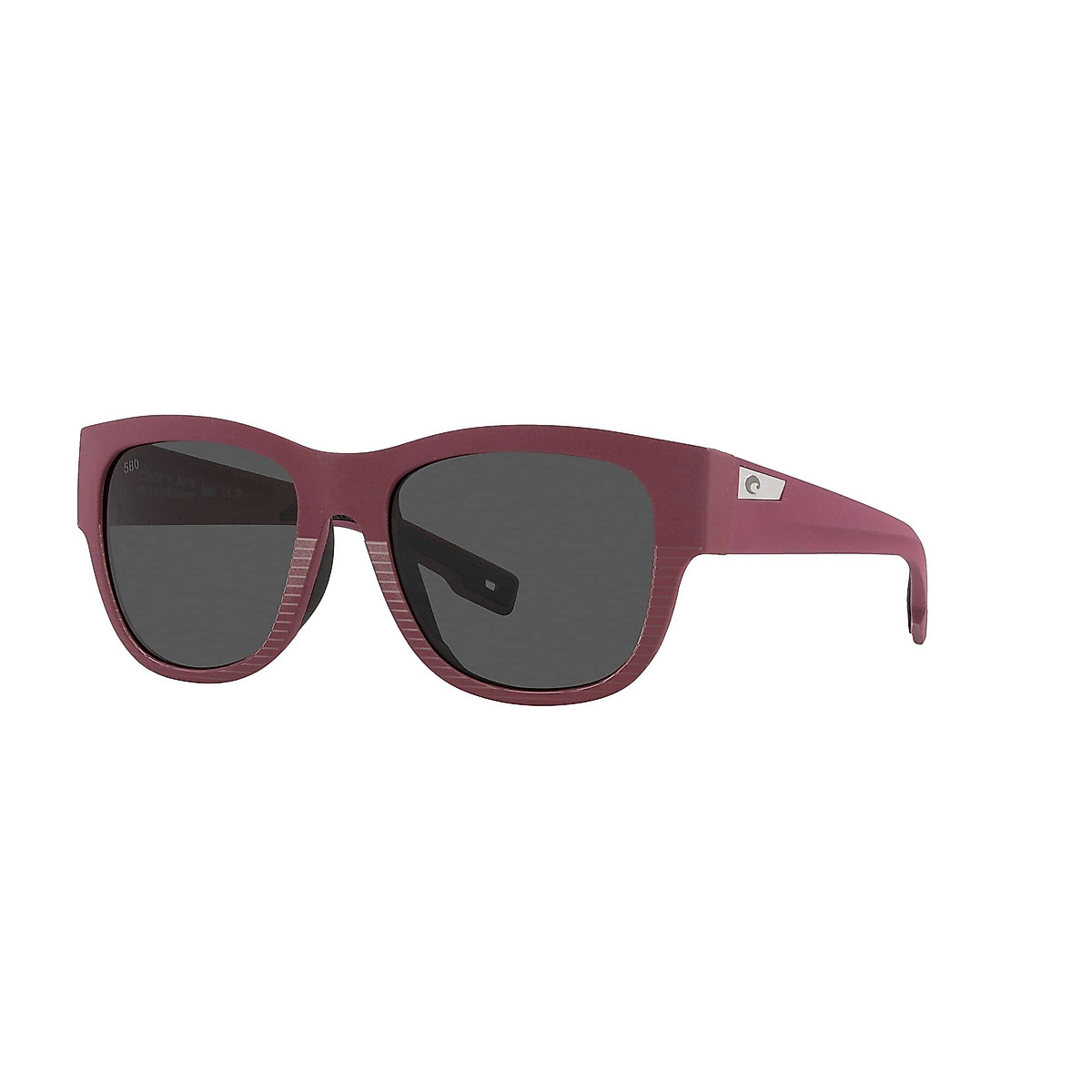 Costa Del Mar Womens Caleta Aviator Sunglasses, Net Plum/Grey Polarized-580G, 55 mm