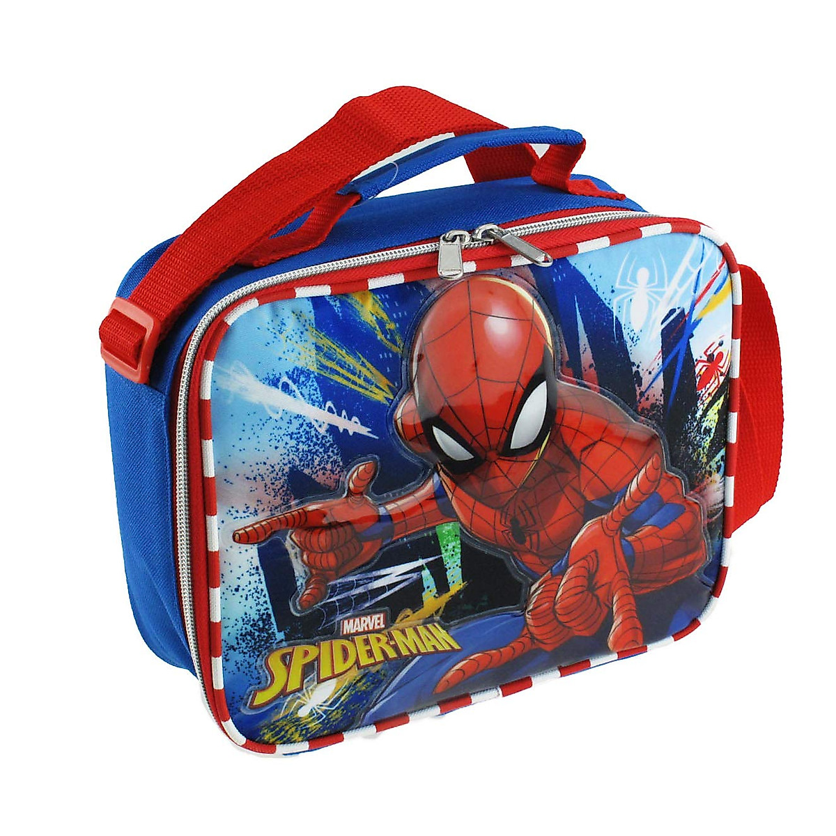 Marvel - Spider-Man Deluxe 16 Inch Large Backpack and Lunch Box Set - Perfect Swing