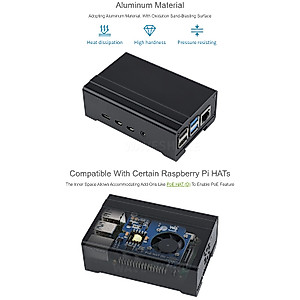 Waveshare DIN Rail Aluminum Case for Raspberry Pi 4 with Cooling Fan and Heatsinks