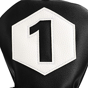 BIG TEETH Driver Headcover Golf Wood Headcovers 460cc Dr Club Head Cover with Classic Stripes (Black)