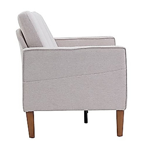 Karl home Sofa 71" Modern Sofa Couch Upholstered Love Seat Furniture 3-Seat Small Couch for Living Room, Bedroom, Apartment, Studio, Office, Creamy White
