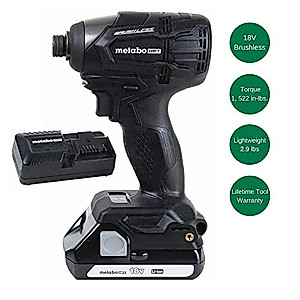 18V Cordless Impact Driver | 2.9 lbs | 1,522 in/lbs of torque | Up to 3,100 RPM | Up to 3,400 IPM | 1.5Ah battery and Charger | Metabo HPT WH18DBFL2QB