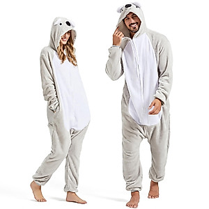 SISKIN Animal Onesie Adult - Koala Halloween Costumes for Women Men Couples Halloween Pajamas Cosplay Animal Onesies XL