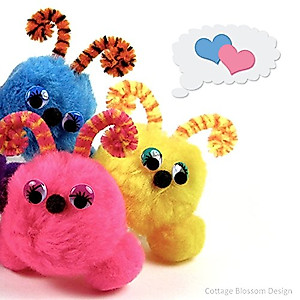 DECORA 240pcs 10mm Colors Wiggly Googly Eyes with Eyelash with Self-Adhesive DIY Scrapbooking Crafts